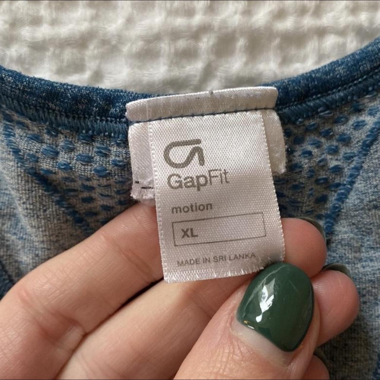 GapFit Women's Blue and White Vest | Depop