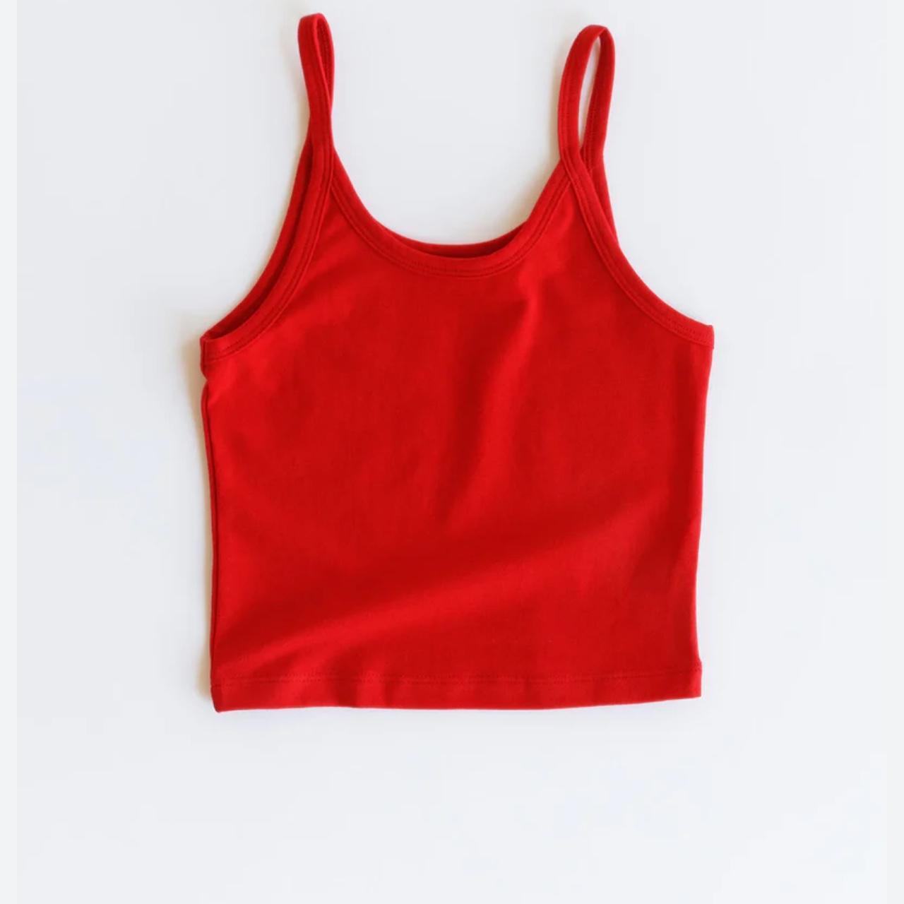 ARQ Cherry Red Crop Tank. So soft and stretchy.... - Depop