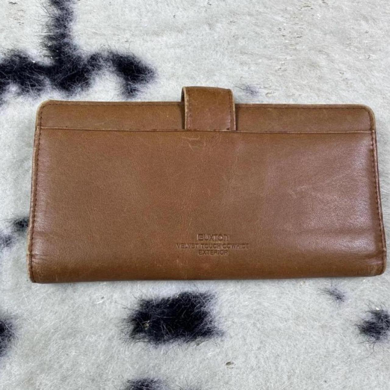 Women’s vintage leather wallet from Buxton in brown... - Depop
