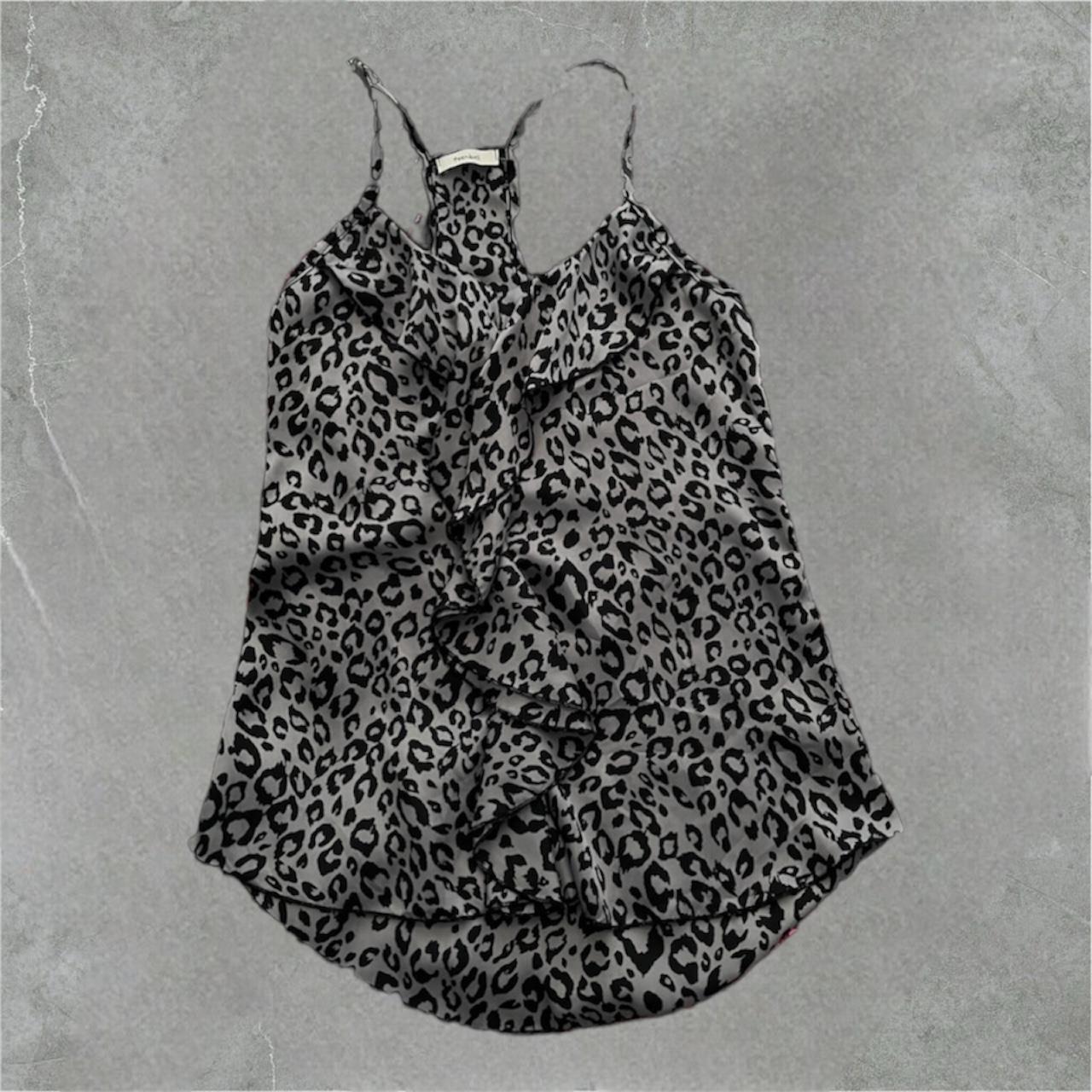 y2k mcbling satin leopard animal print cami tank... - Depop