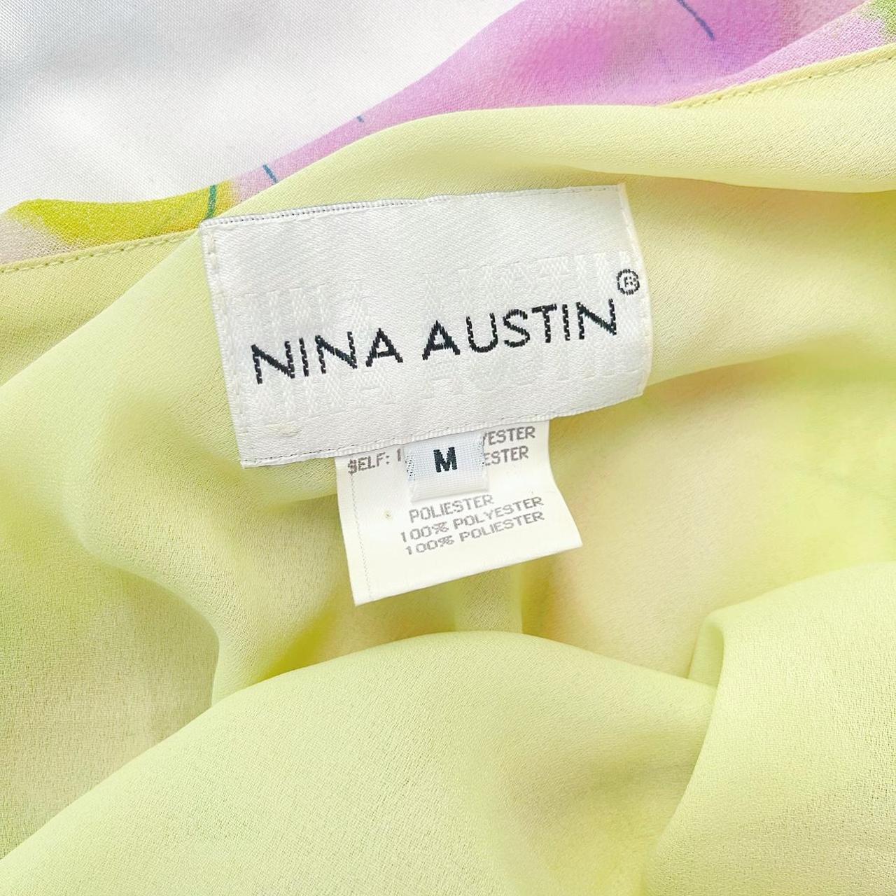 Vintage flowy fishtail midi dress Nina Austin Size... - Depop