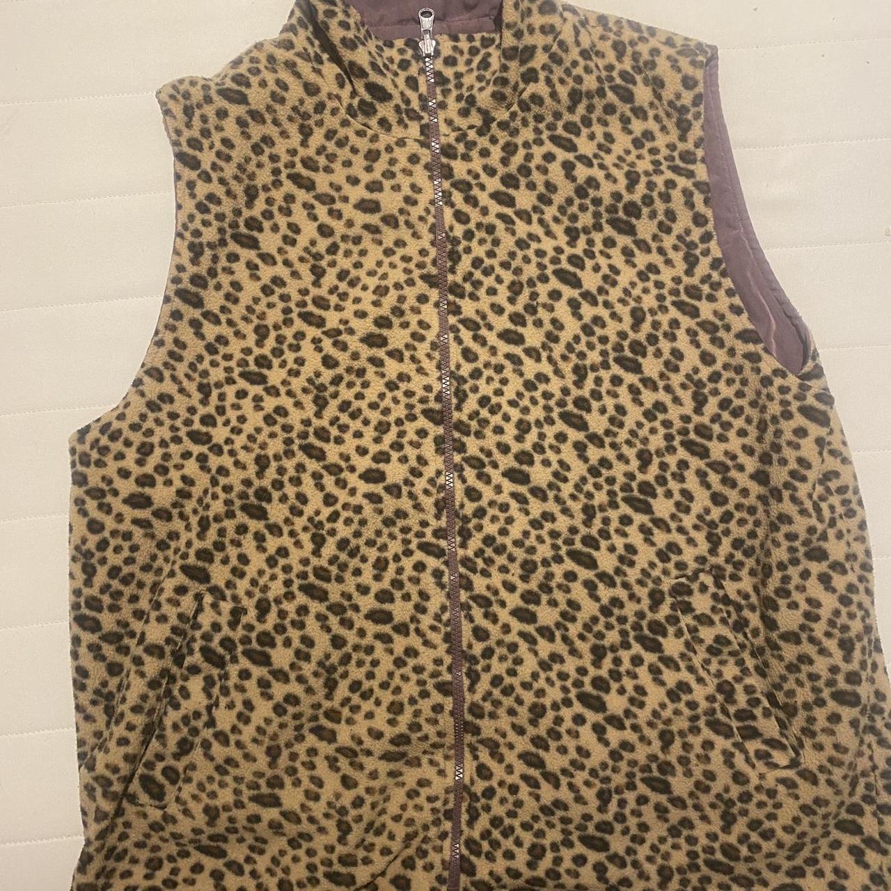 Leopard print vest Reversible Size M-L - Depop