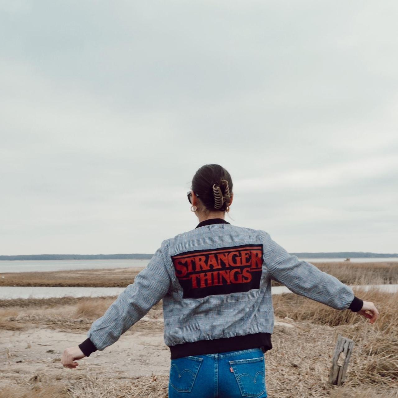 REWORKED STRANGER THINGS JACKET (SIZE S)... - Depop