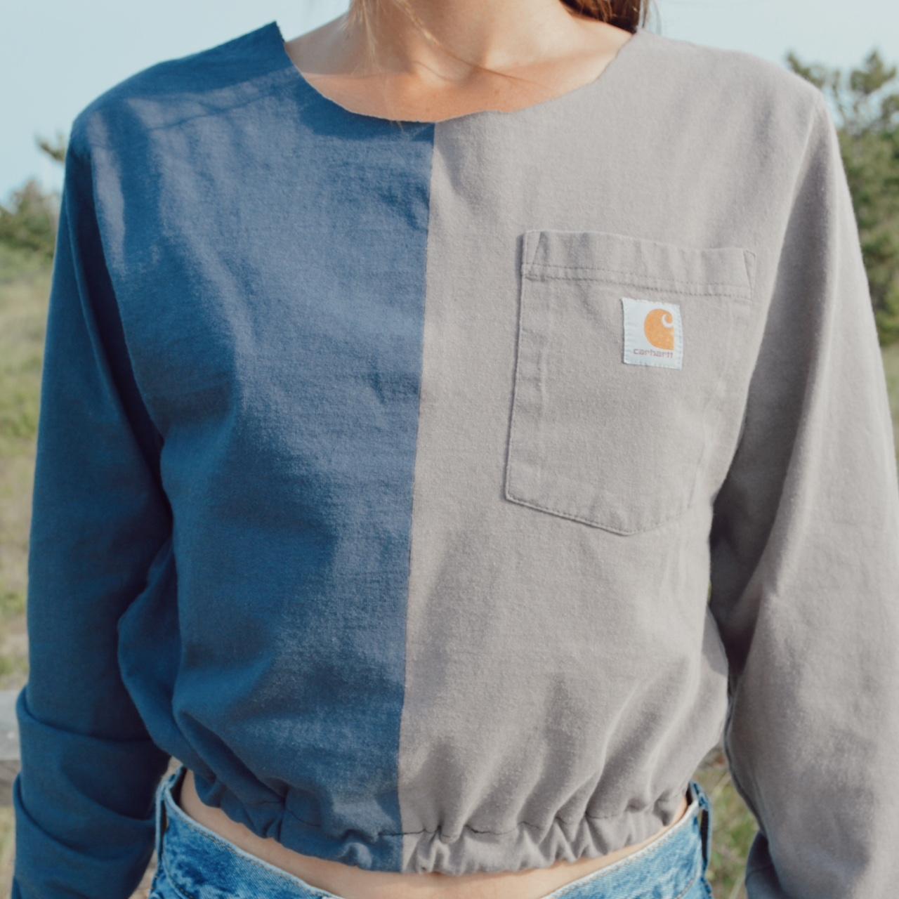 REWORKED SPLIT CARHARTT CROP TOP (SIZE M) ⚡️... - Depop