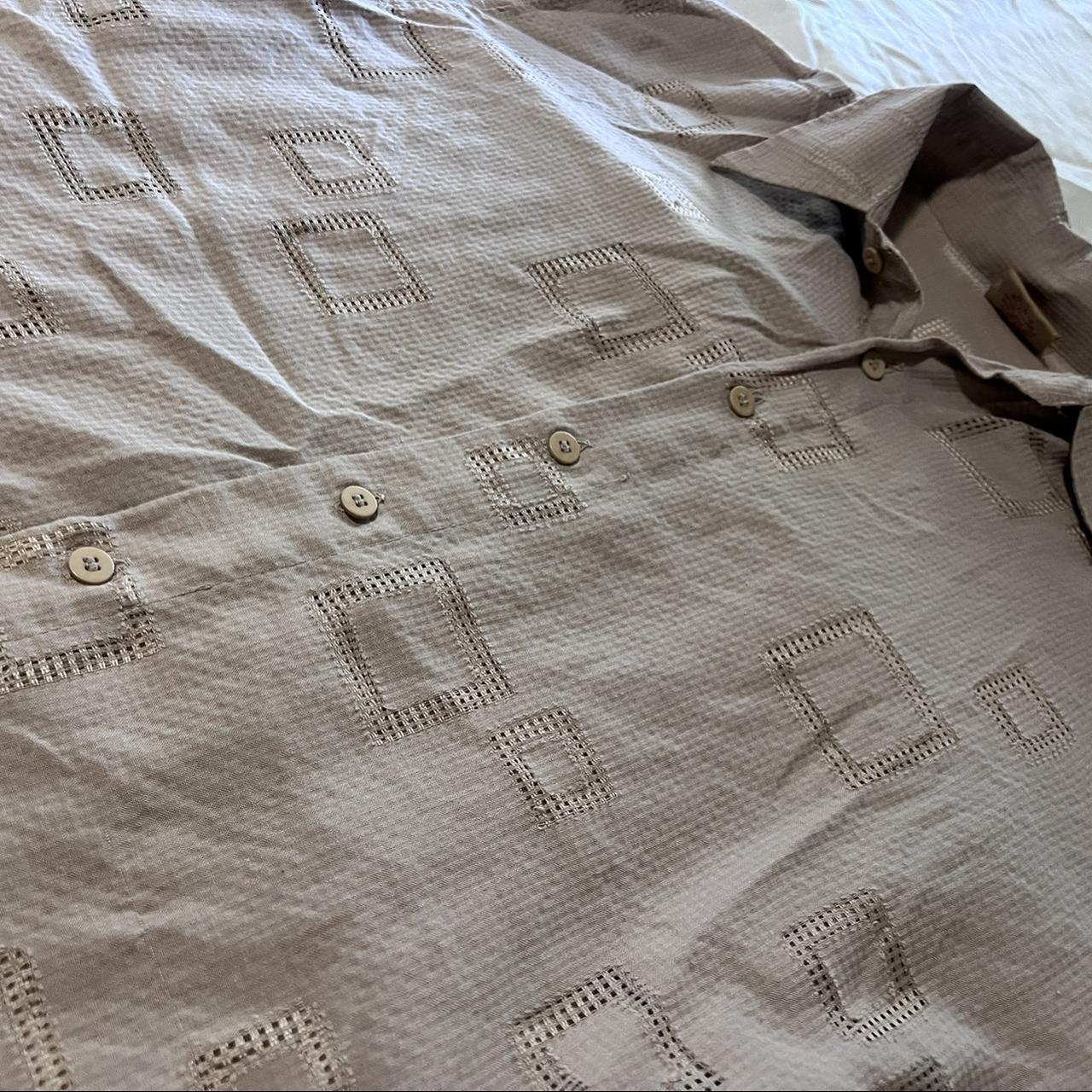 Summer thin button up with cool design linen style... - Depop