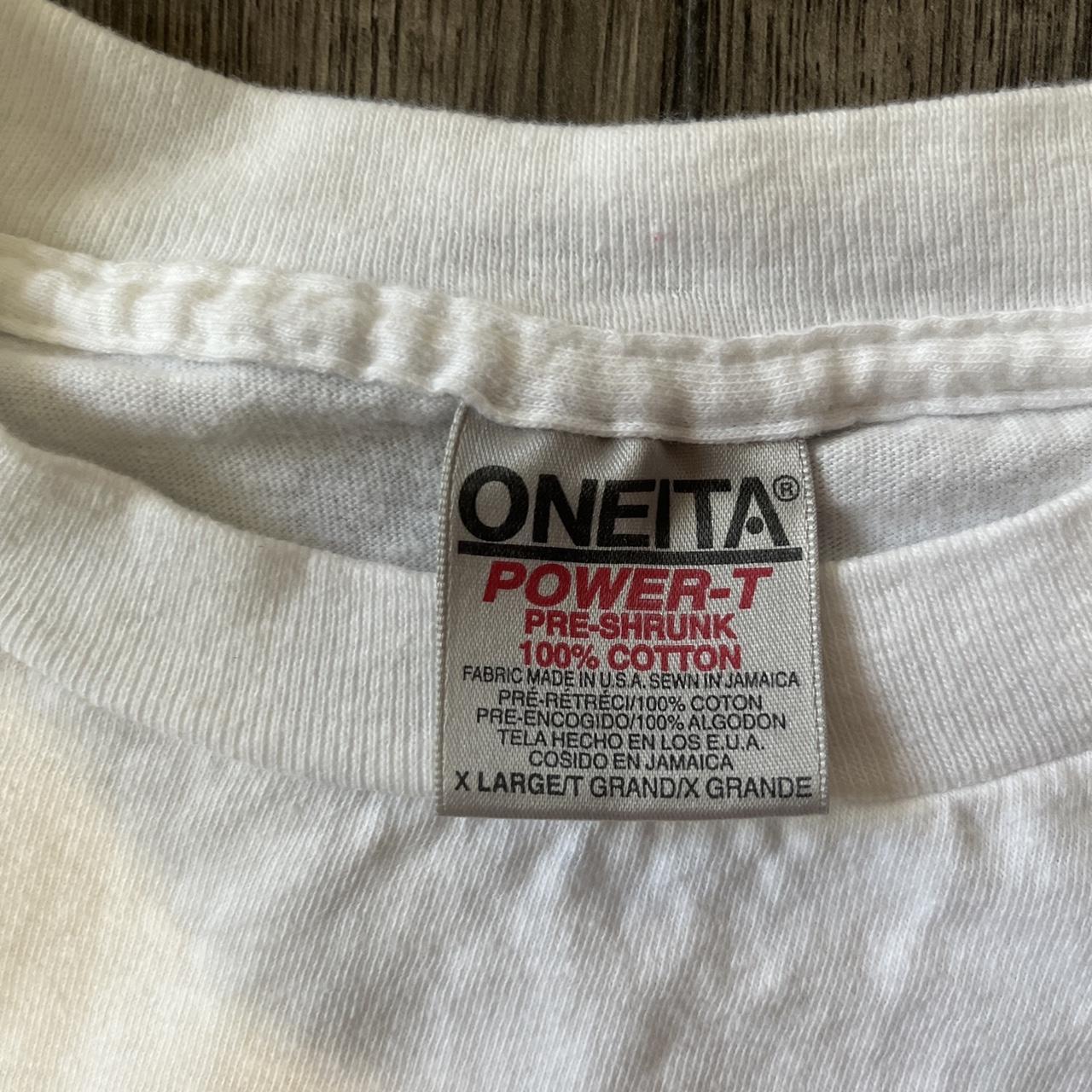 Oneita Men's White T-shirt | Depop
