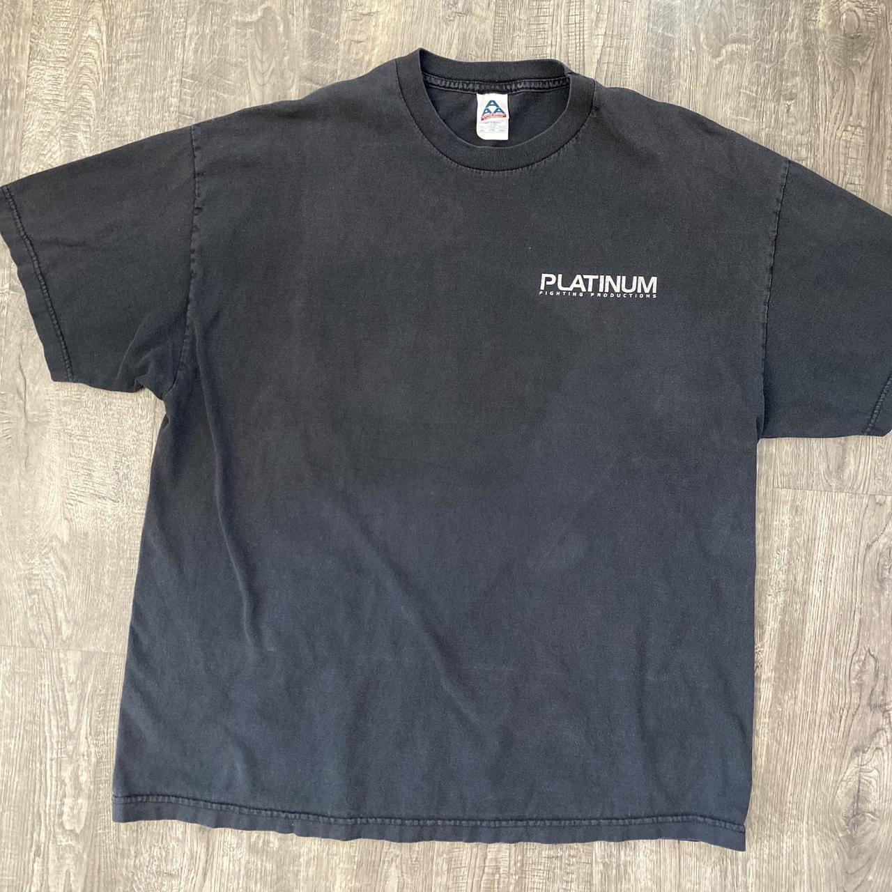 Vintage Platinum Fighting Productions T-Shirt Black... - Depop