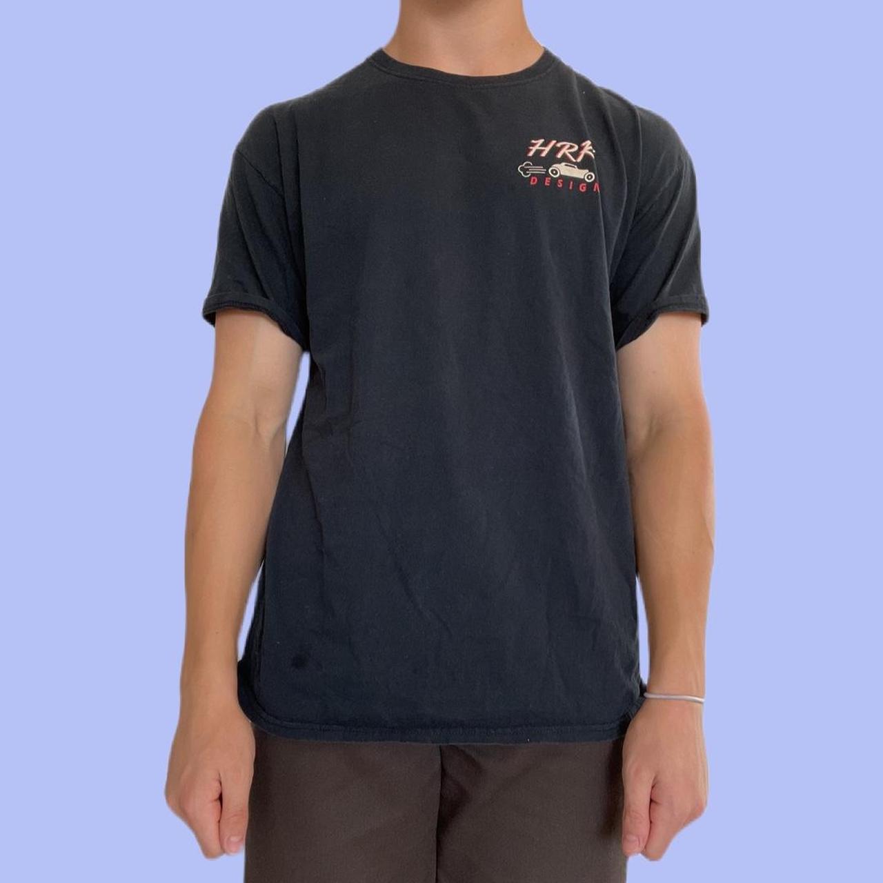 HRK design men’s crew neck t-shirt L black car... - Depop