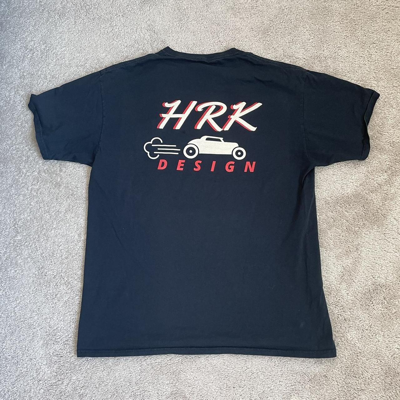 HRK design men’s crew neck t-shirt L black car... - Depop