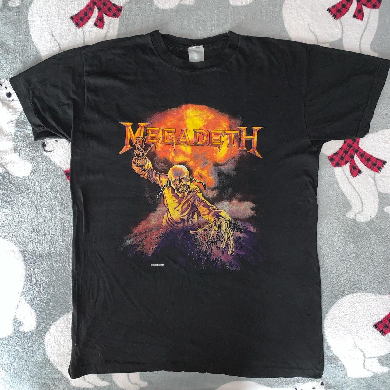 Vintage and original 80s 1987 Megadeth Tour T-shirt... - Depop