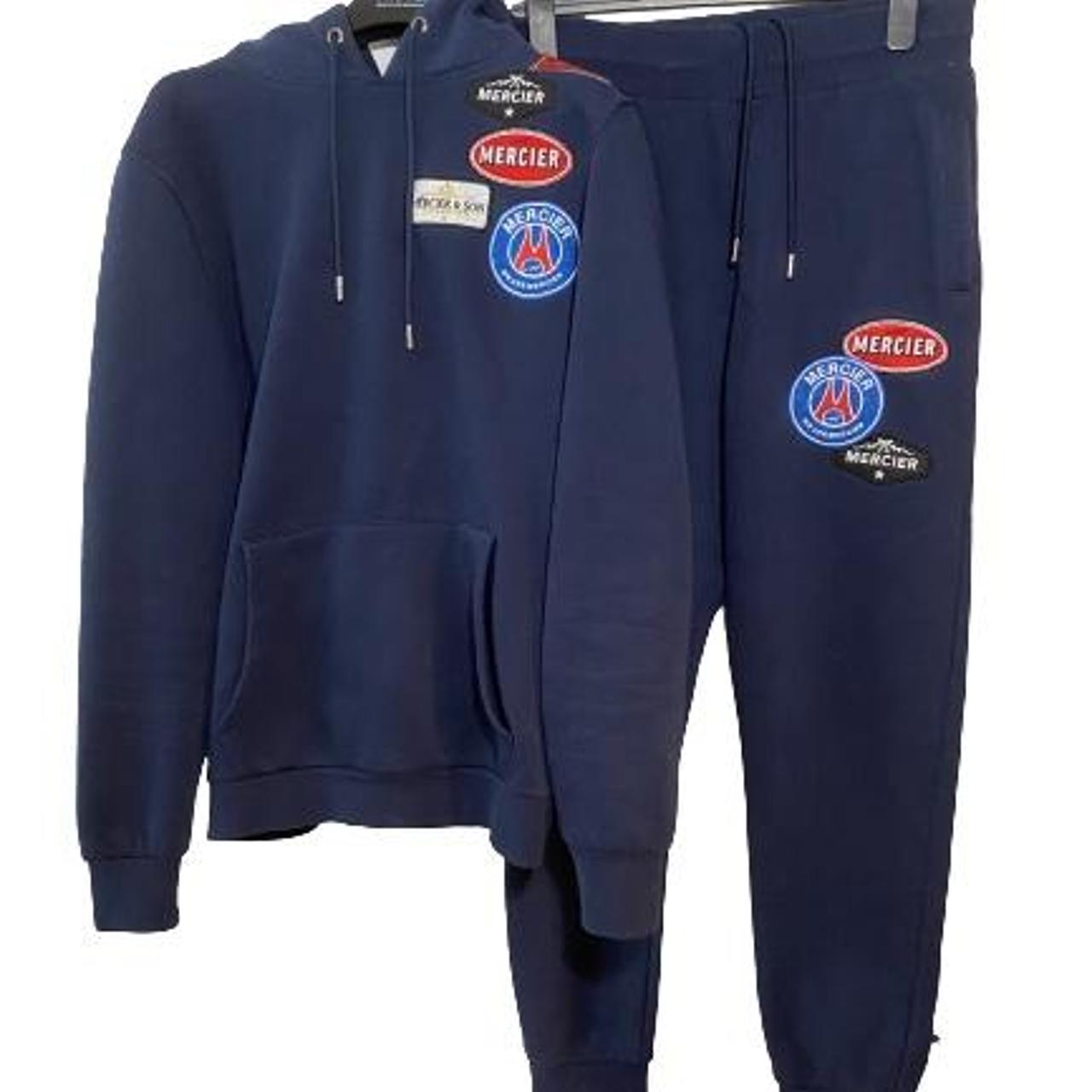 Medium Navy Mercier tracksuit Good condition worn once - Depop