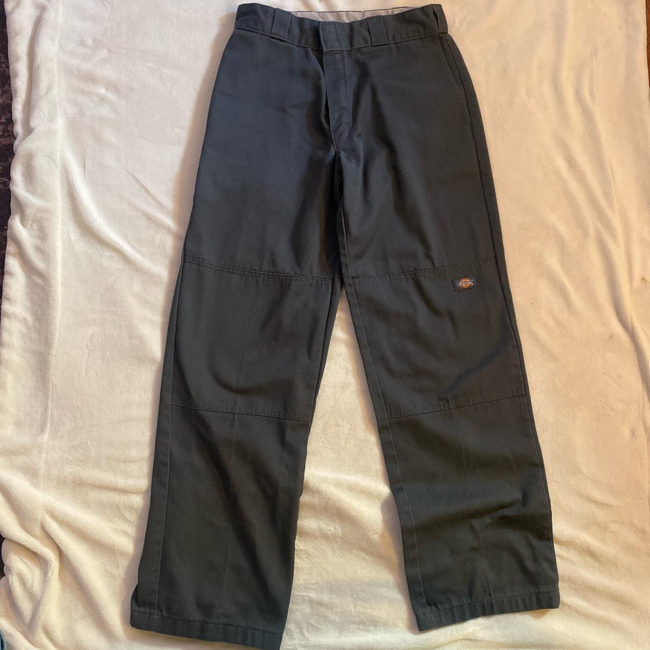 men’s dark grey dickies double knee 29 x 30 loose... - Depop