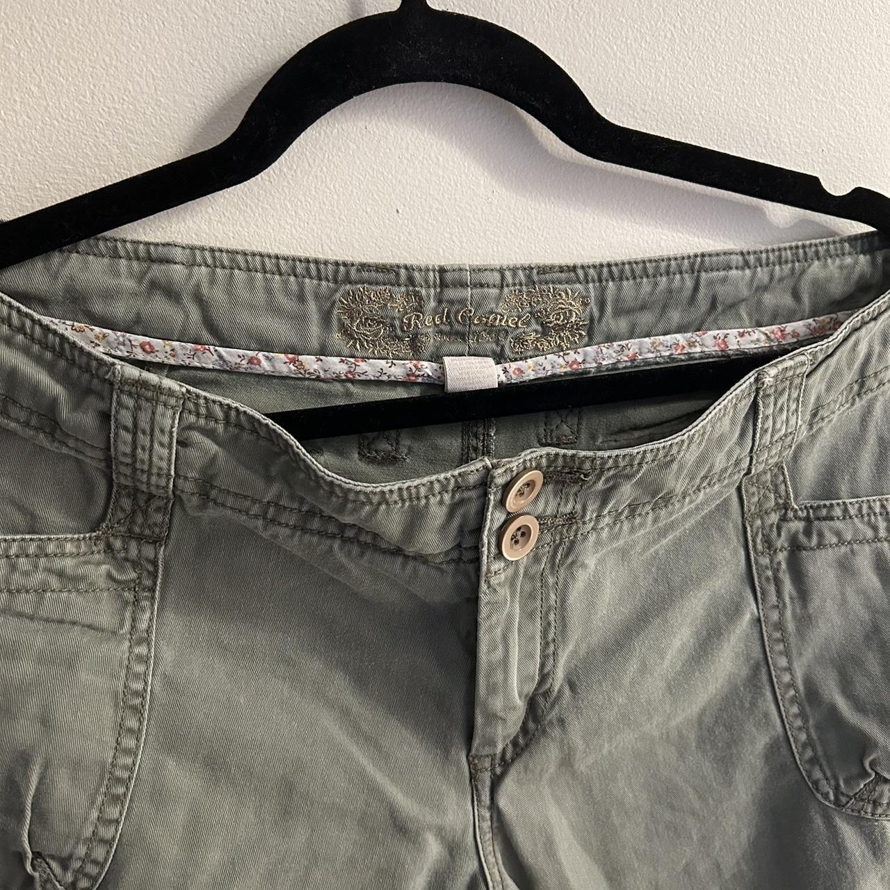 Low rise light green cargo pants. Size 11 but runs... - Depop