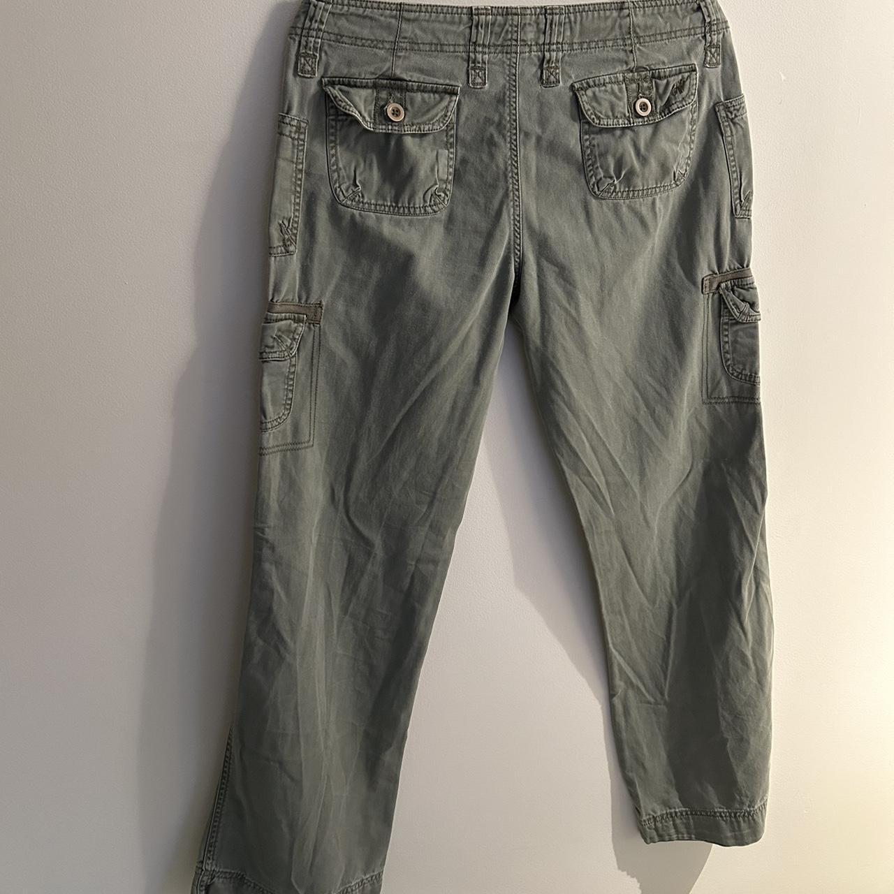 Low rise light green cargo pants. Size 11 but runs... - Depop