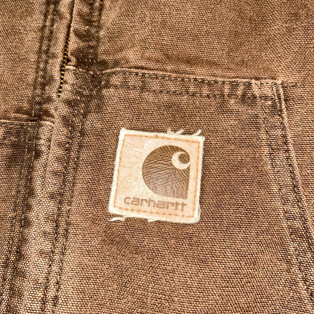 Mocha brown 98’ Carhartt jacket Leather tag Nicely... - Depop