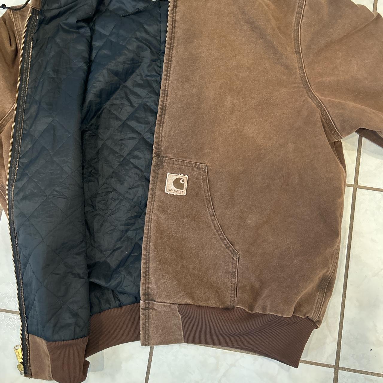 Mocha brown 98’ Carhartt jacket Leather tag Nicely... - Depop