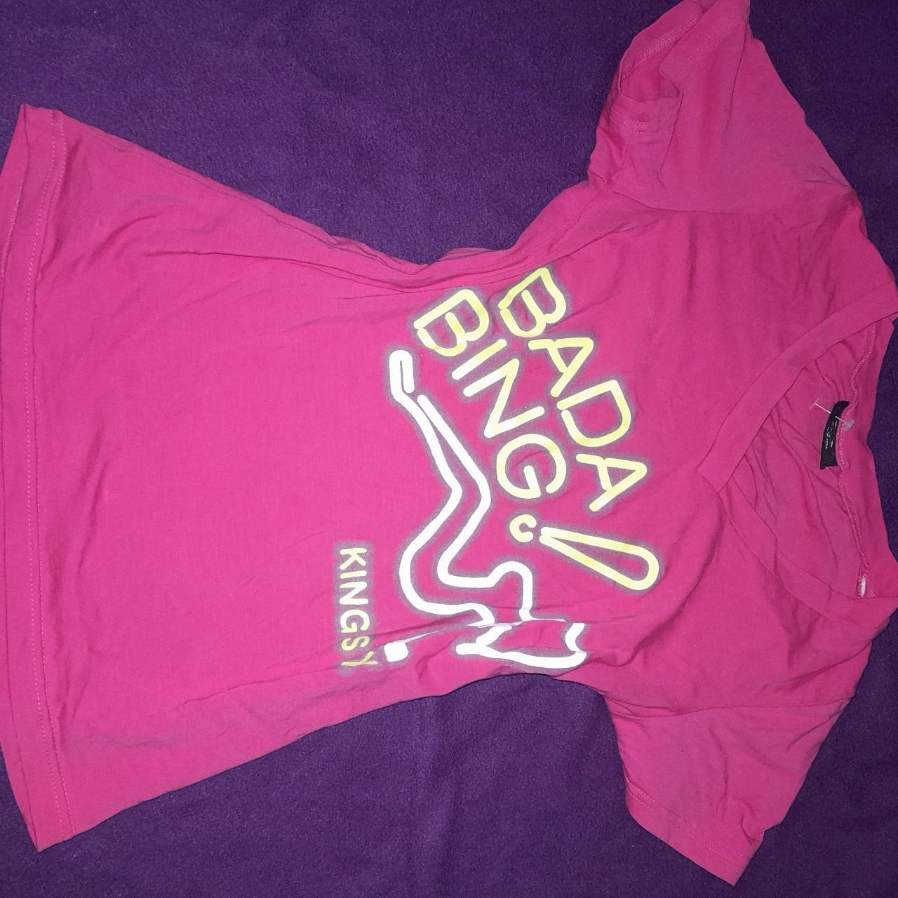 Pink Y2k graphic T shirt - Depop