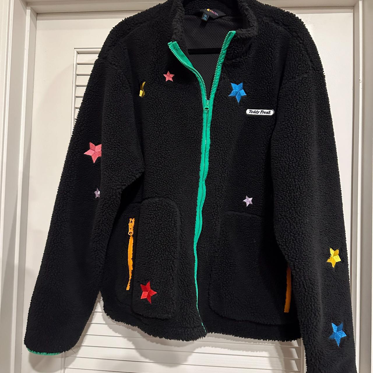 Teddy Fresh EMBROIDERED SHERPA JACKET, purchased in... - Depop