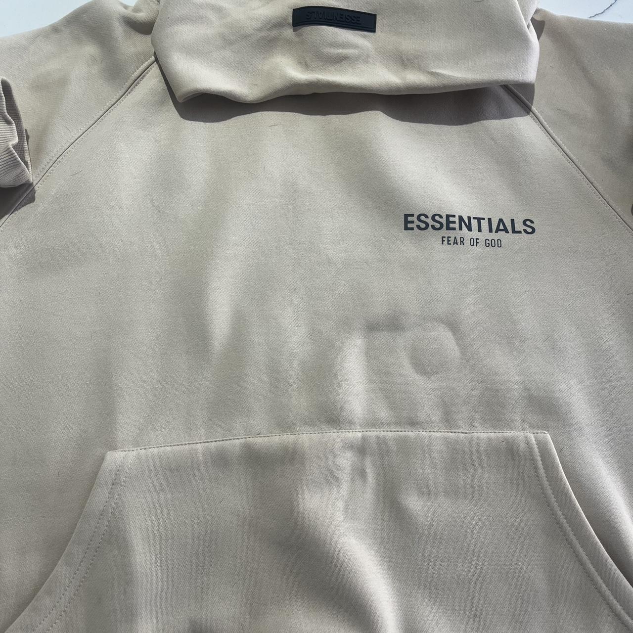 Beige/light yellow essentials hoodie. 120 Like new... - Depop