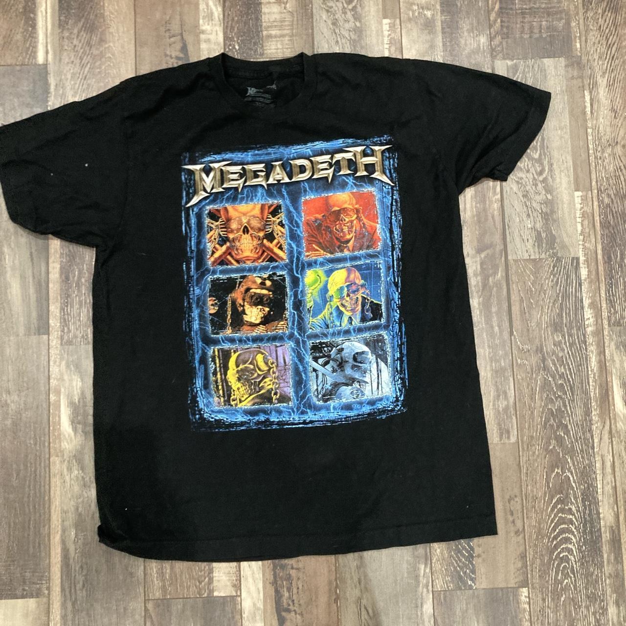 megadeth graphic tee 100% cotton fits try to size... - Depop