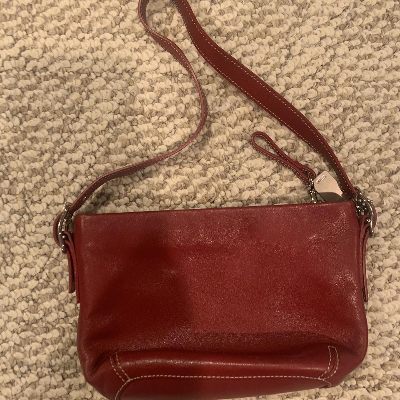 Coach small red clutch bag... - Depop