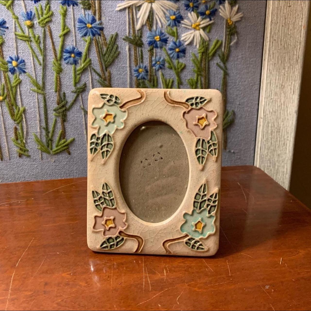 Vintage Ceramic Floral Photo Frame Perfect for... - Depop