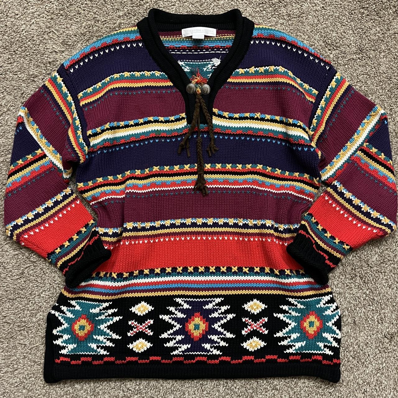 Vintage Southwestern Aztec Style Sweater PRESTON &... - Depop
