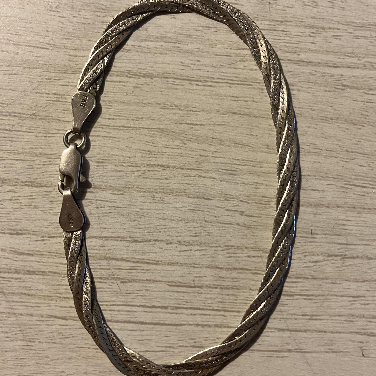 Italian Braided Snake Chain Link Bracelet - 7... - Depop