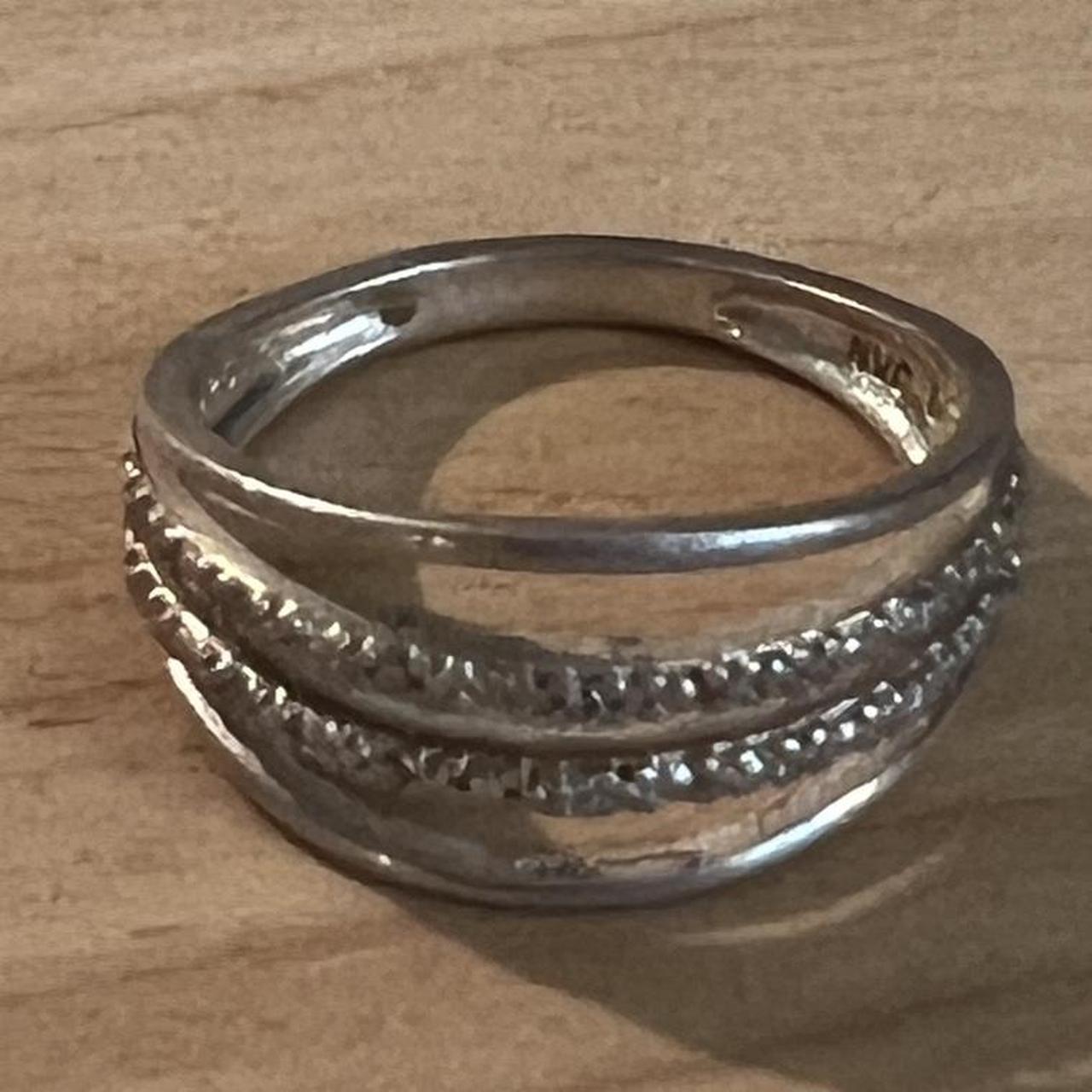 Abstract Silver Ring Modern and Contemporary - Size... - Depop