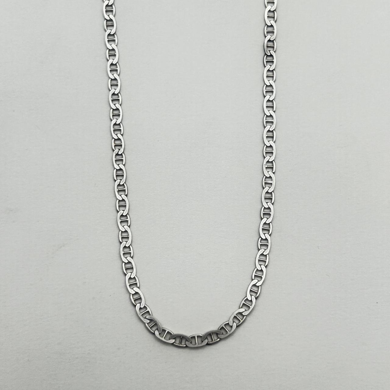 Thin Flat Mariner Link Chain Sterling Silver - 16... - Depop