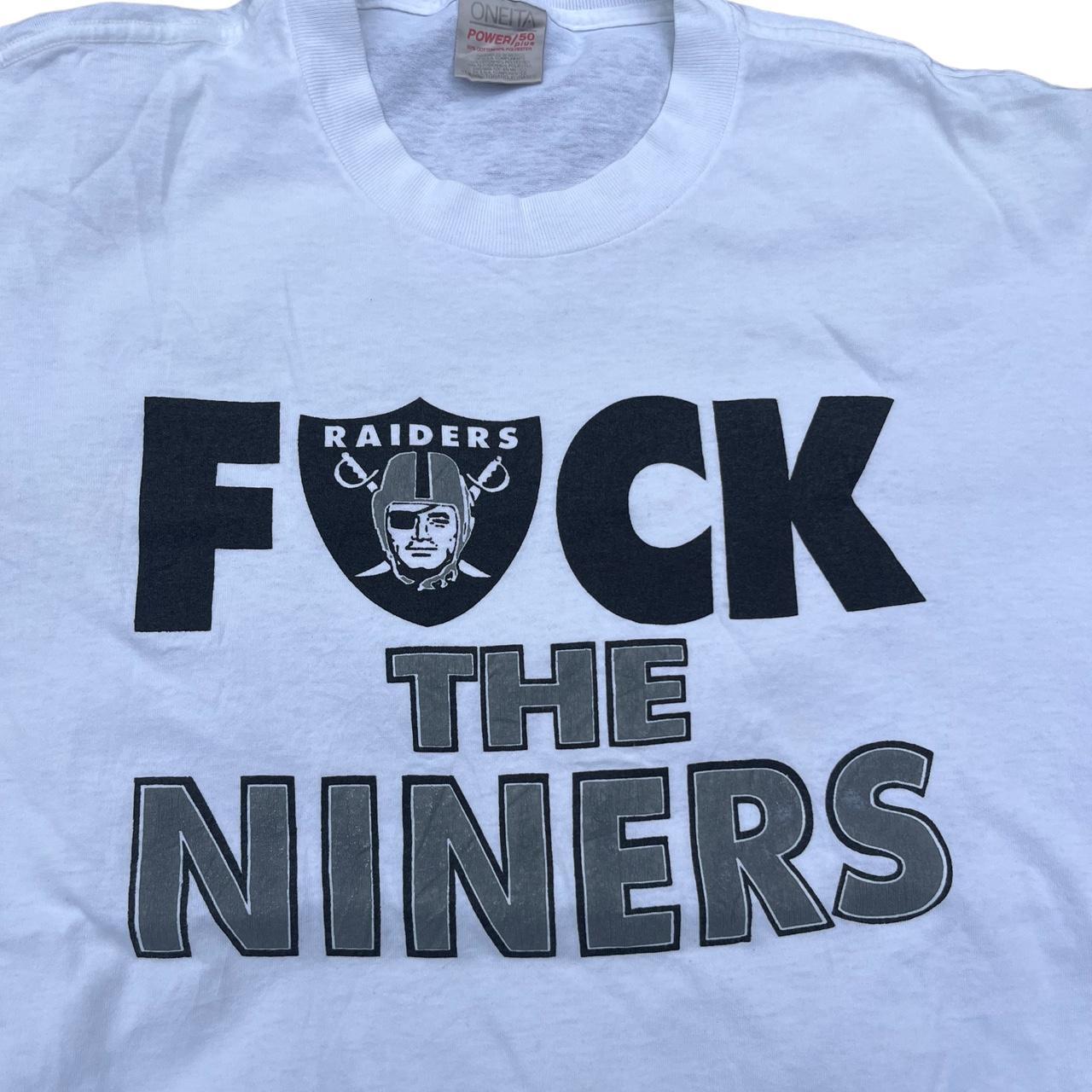 1990 Single stitch Raiders NFL F*CK THE NINERS... - Depop