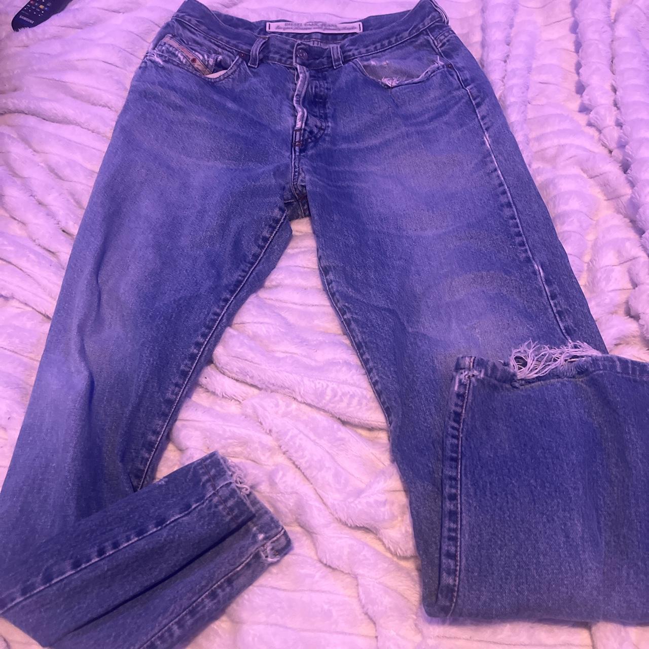 Vintage Diesel Jeans rips showing distress relaxed... - Depop