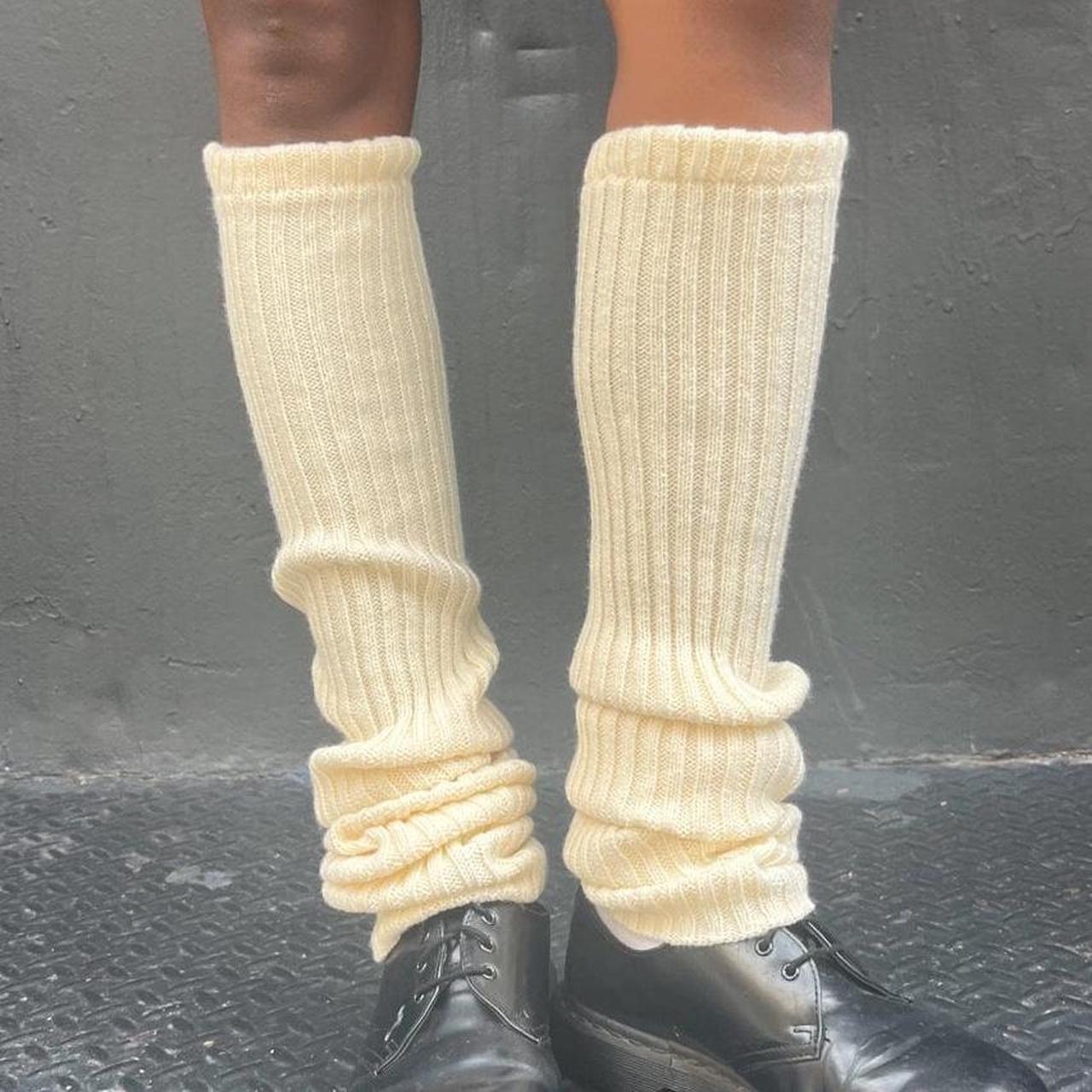 brandy melville cream/ivory leg warmers i have the... - Depop