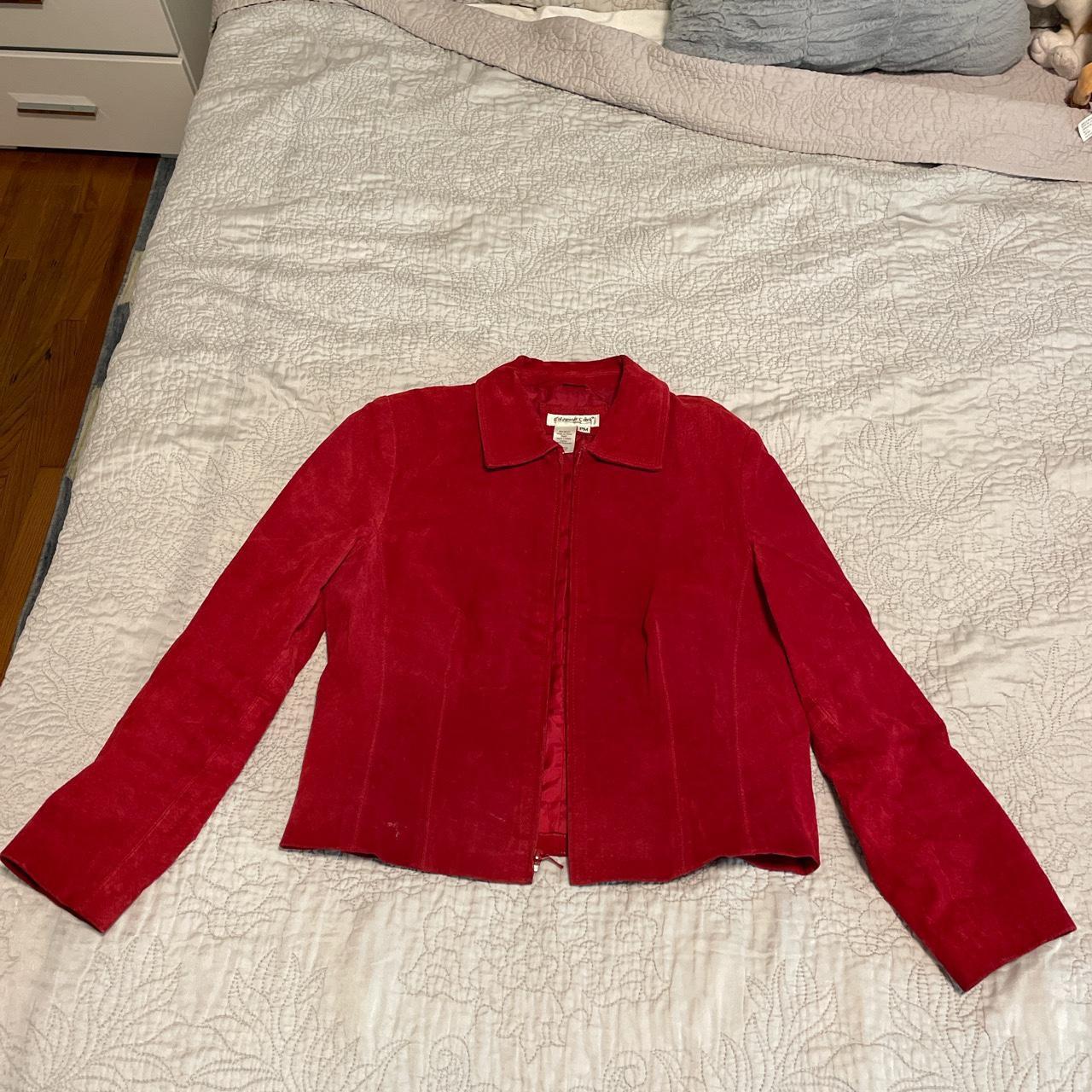 Vintage red suede jacket - Depop