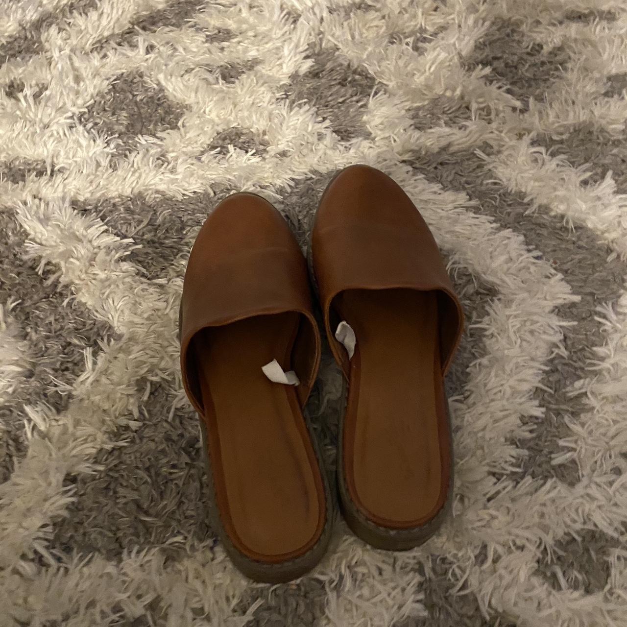 Tan Universal Thread mules. Like new. Worn once. - Depop