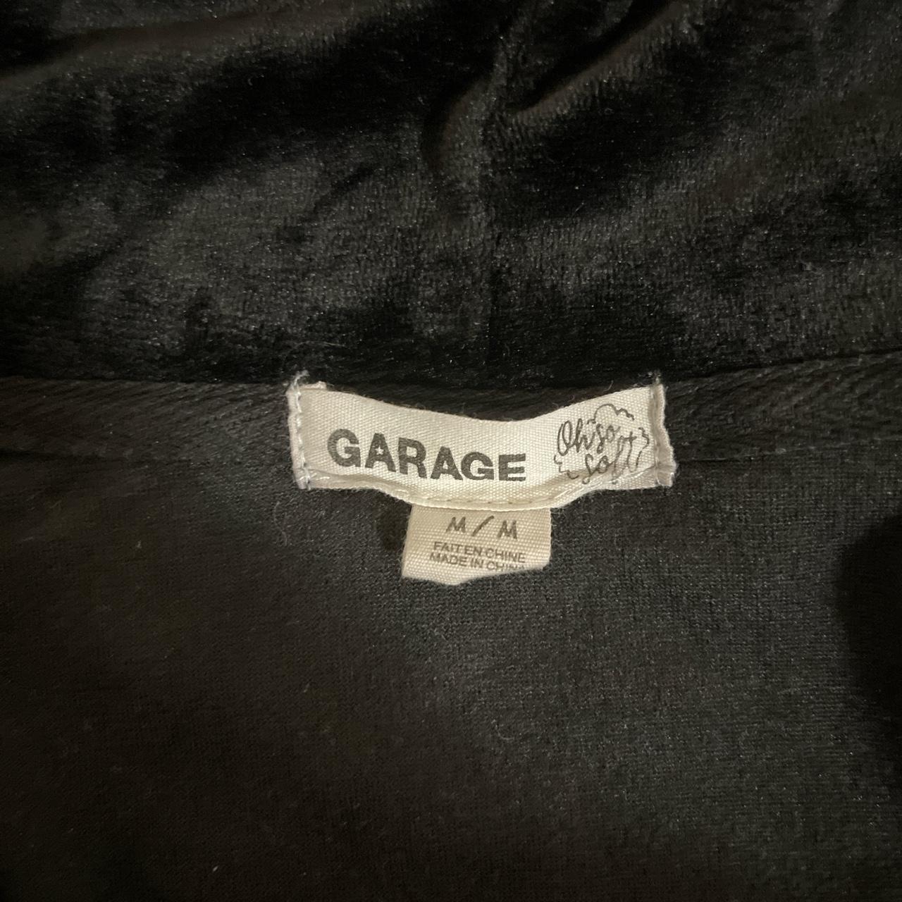 Black Velvet Garage Sweater Size M Worn once Zipper... - Depop