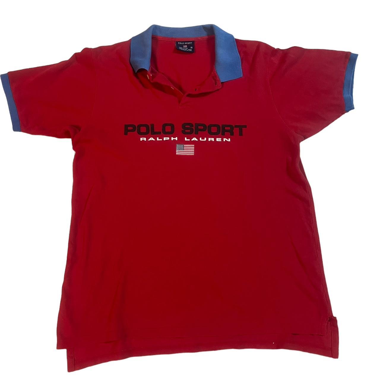 Polo Sport Men's Blue and Red Polo-shirts | Depop