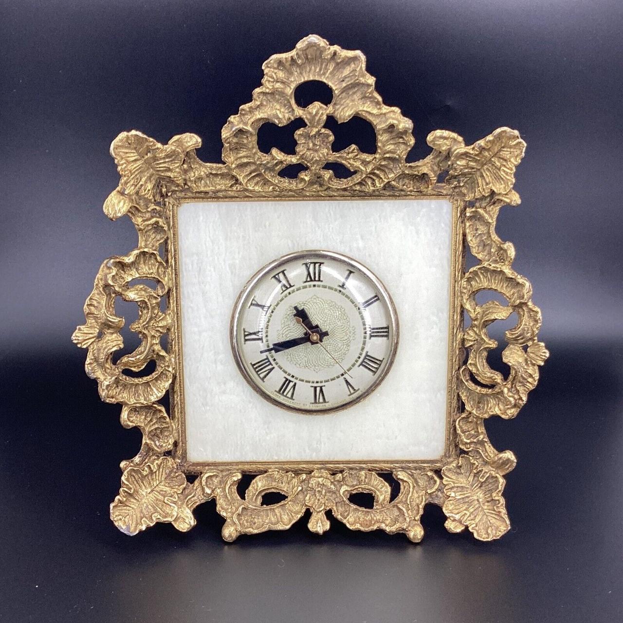 Vintage 80s Clock Movement By Lanshire Resin Glass... - Depop