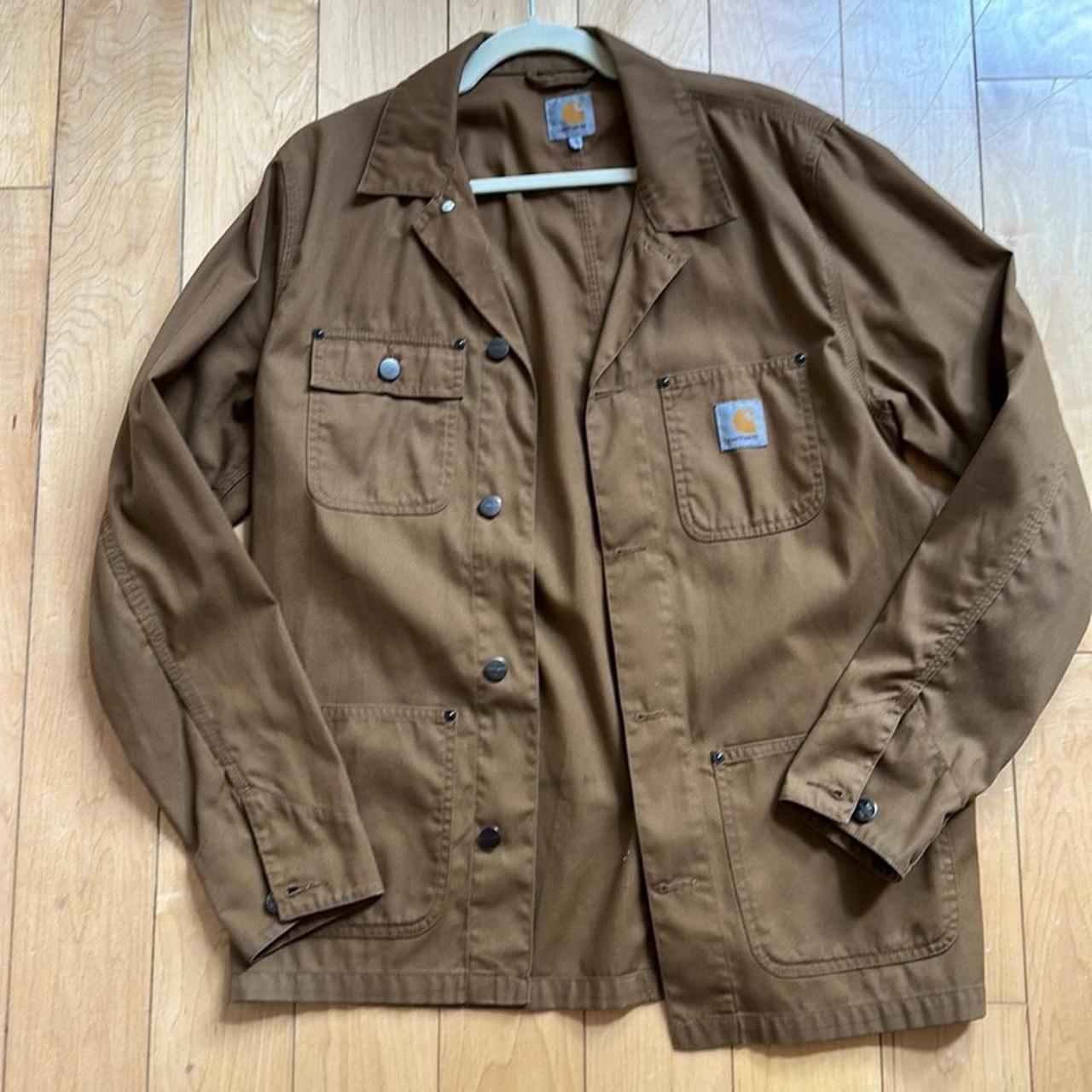 Tan Carhartt wip chore jacket #workwear | Depop