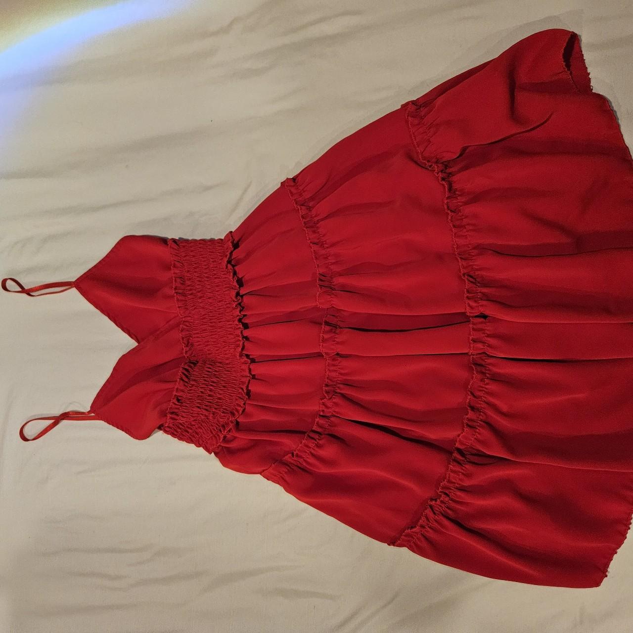 Stunning red flowy dress Fits medium to large - Depop