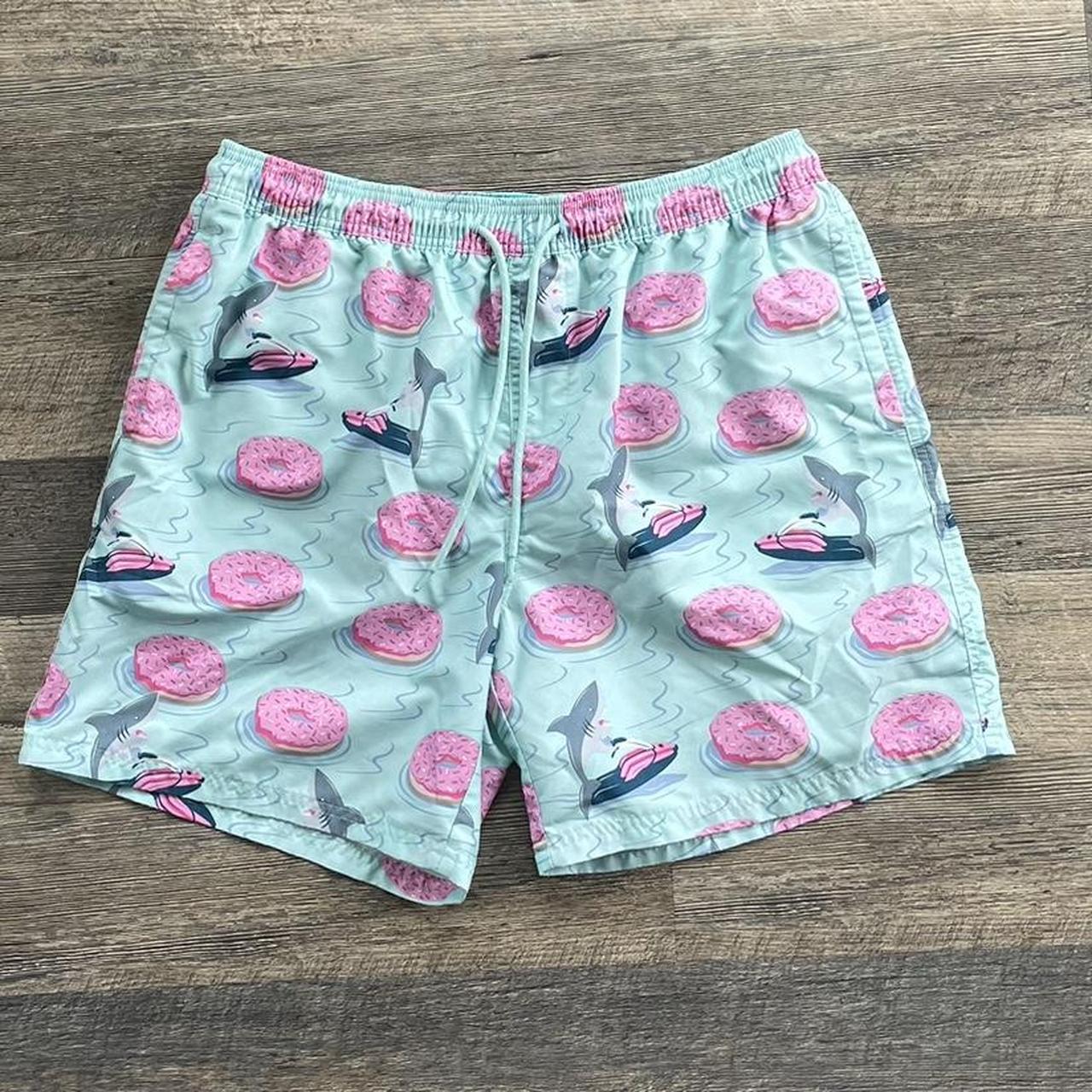 Shark and donut swimming trunks Mesh inside Has a... - Depop