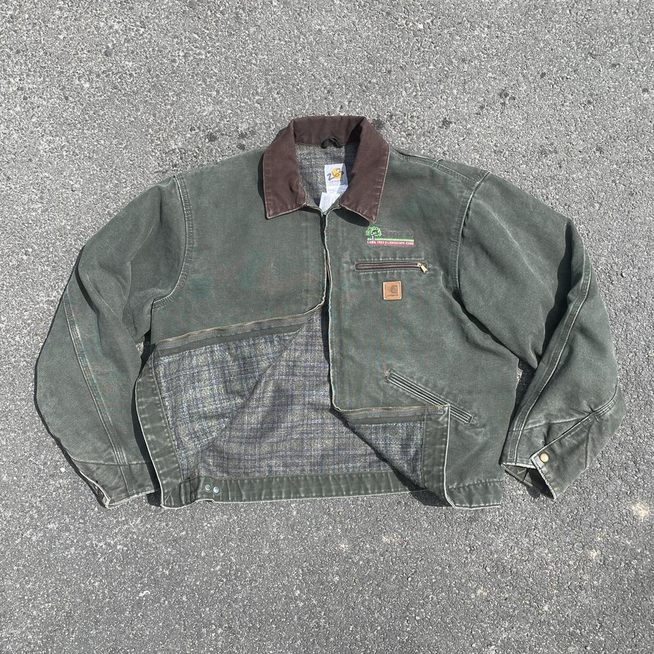 Carhartt Green Detroit Jacket Lined interior.... - Depop