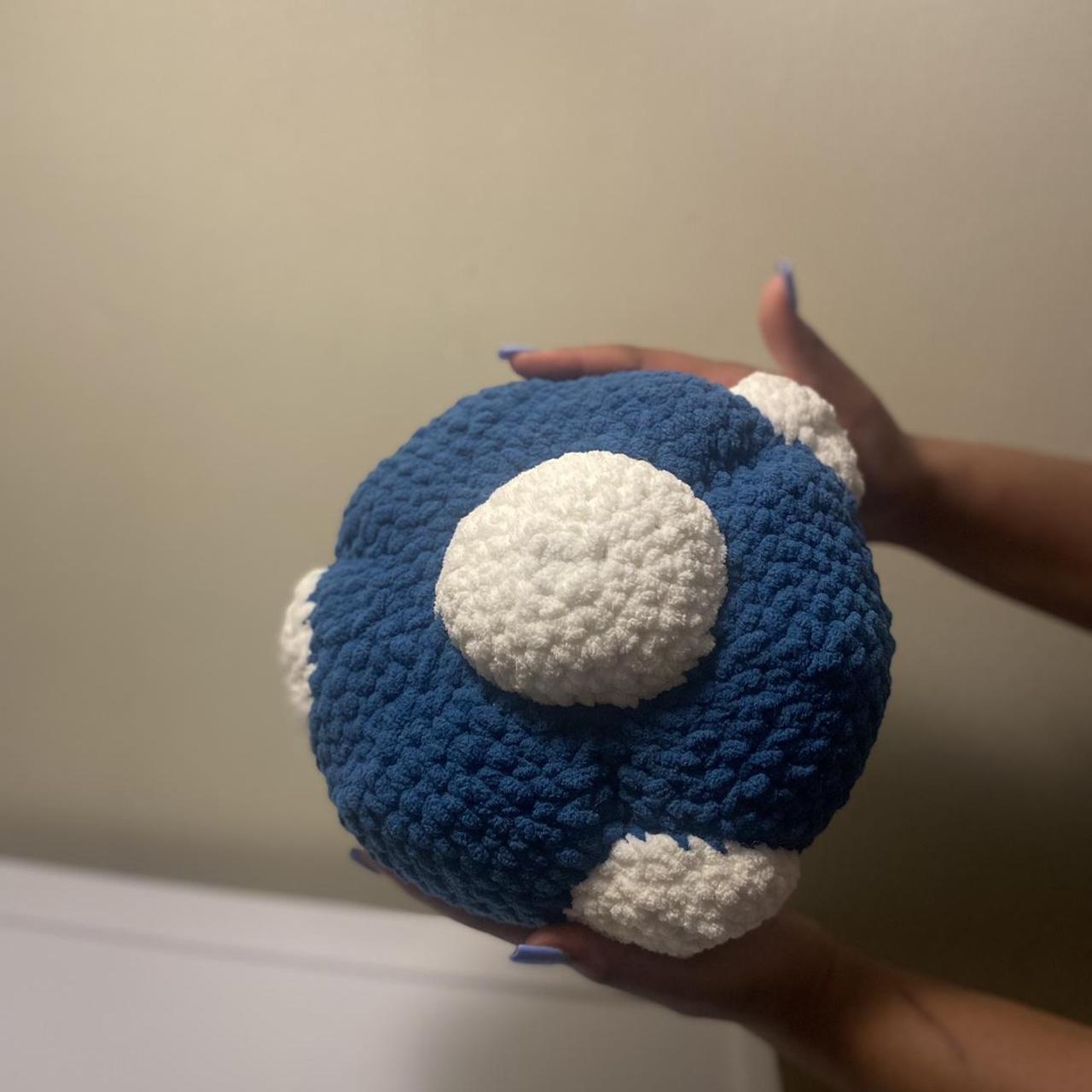 Blue crochet chunky mushroom #crochet #plushie - Depop