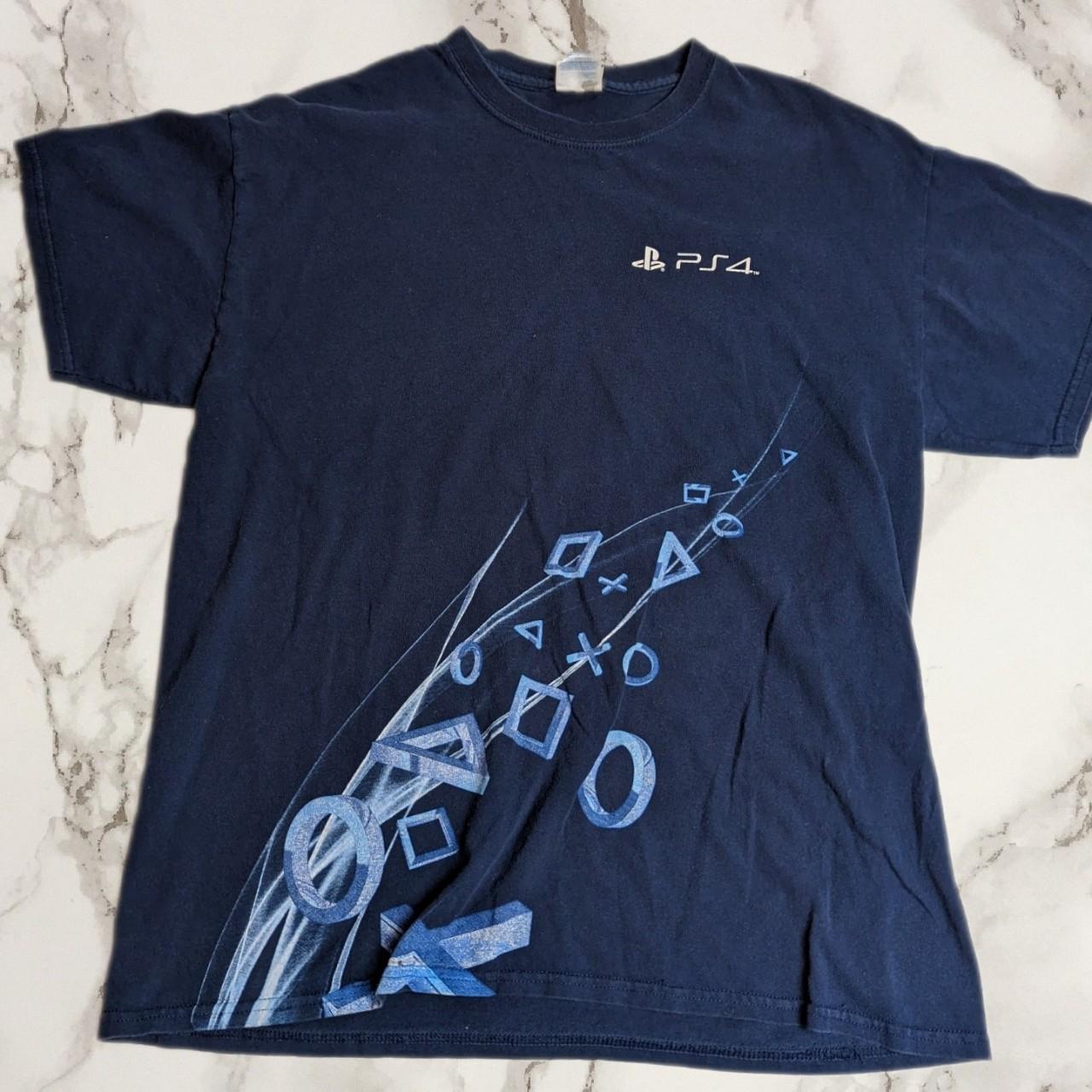 Sony Men's Navy and Blue T-shirt | Depop