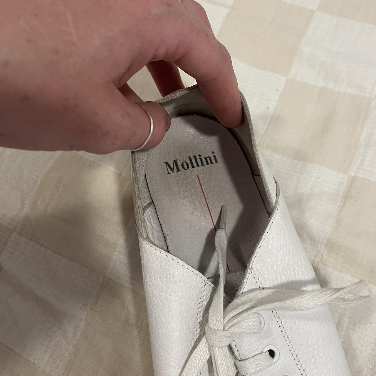 Mollini white leather sneakers *will wipe over and... - Depop