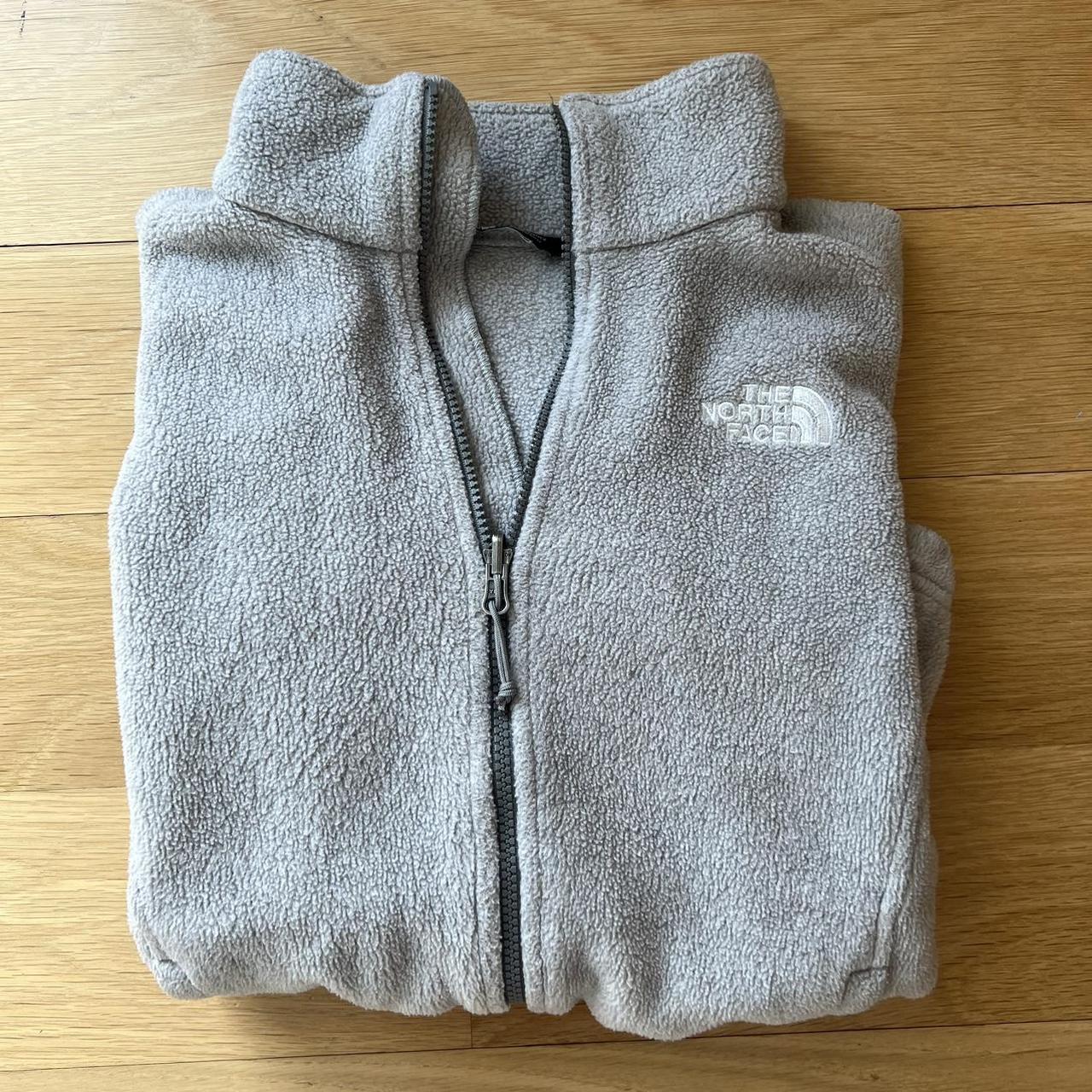 Grey North Face Zip up #northface #zipup #outerwear... - Depop