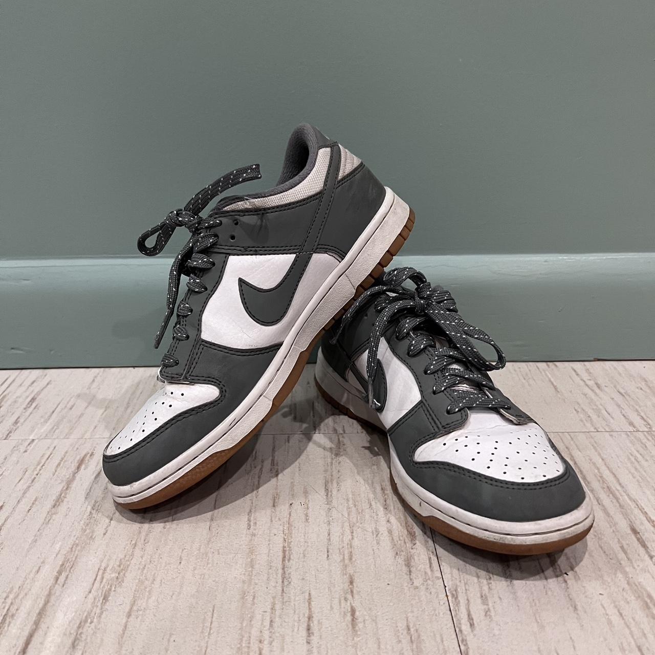reflective grey nike low dunks view photos for... | Depop