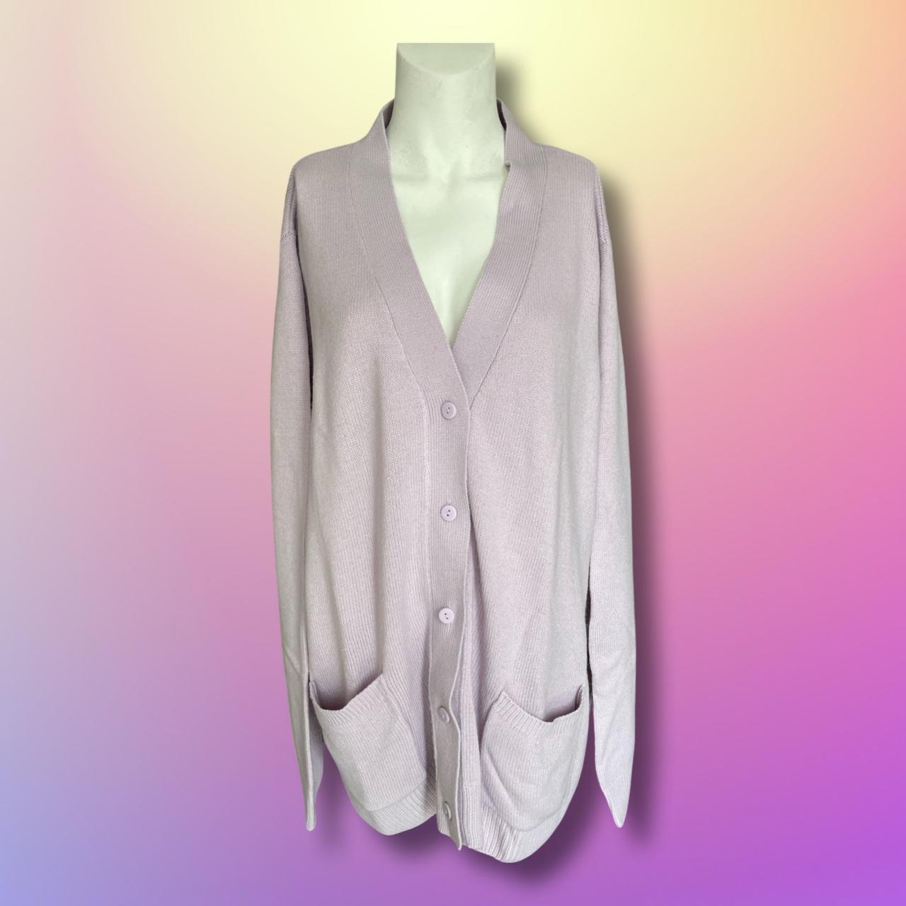 Damart lilac cardigan. Large size, 22-24. Looks... - Depop