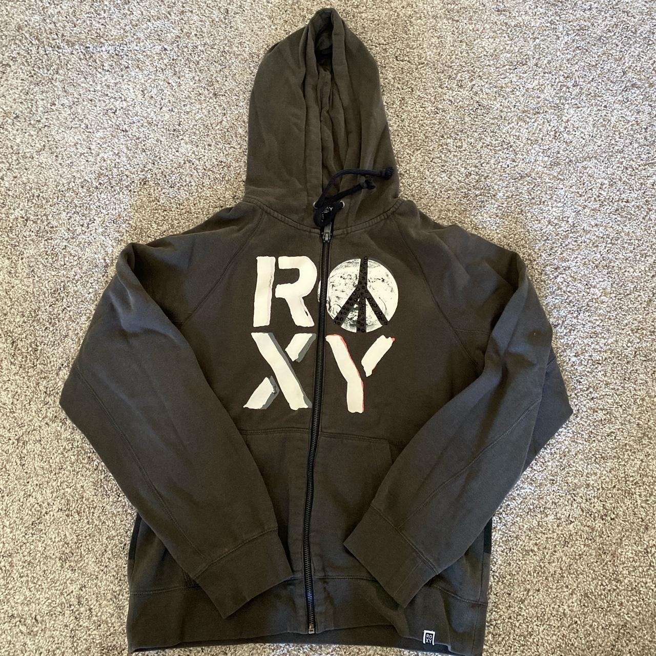 Roxy size medium zip up sweatshirt - Depop