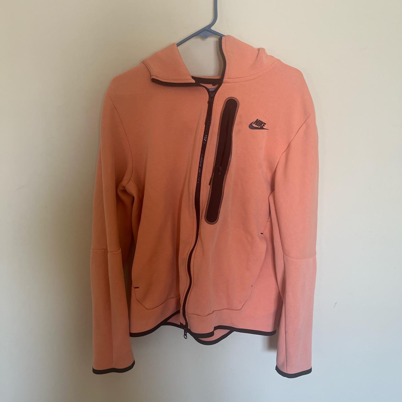 Peach/Pink Nike Tech! The jacket is a Large Sweats... - Depop